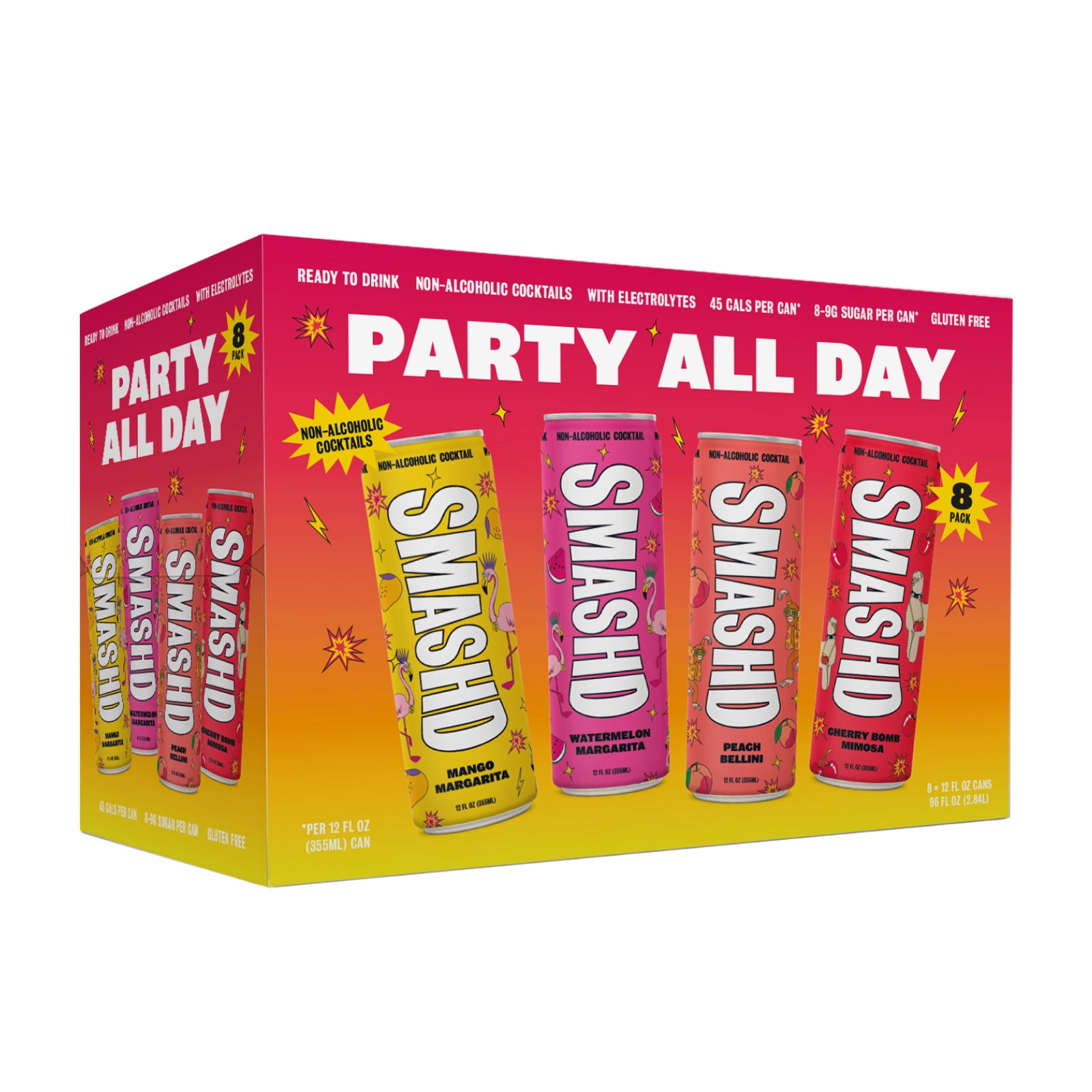 SMASHD's Party All Day Variety Pack | 8-Pack Mocktail Collection